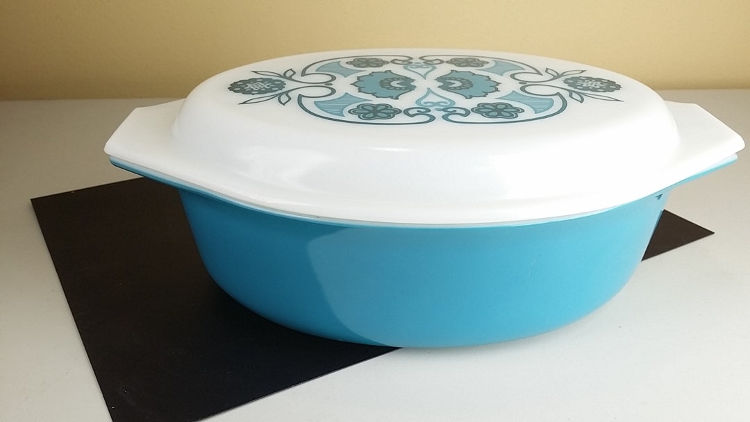 Pyrex Horizon Blue 2-1/2 Quart Casserole With Lid, Large Casserole 045 ...
