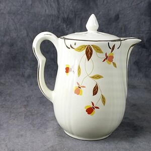 Tea Pot With Lid, Halls China Autumn Leaf Pattern, Approved by Jewel ...