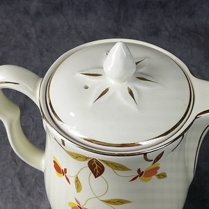 Tea Pot With Lid, Halls China Autumn Leaf Pattern, Approved by Jewel ...