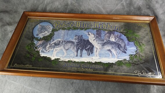 Pabst Wildlife Collection Mirror Pabst Wolf Mirror Second in - Etsy