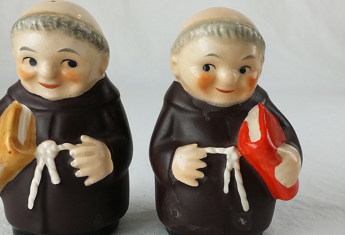 Vintage Goebel Friar Tuck Monks With Books Salt and Pepper - Etsy