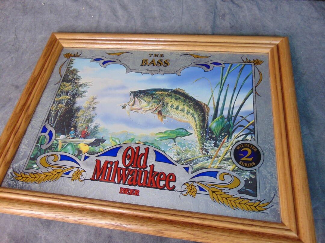 Old Milwaukee Mirror, Wildlife Series, the Bass, Pabst Bar Mirror, Bass ...