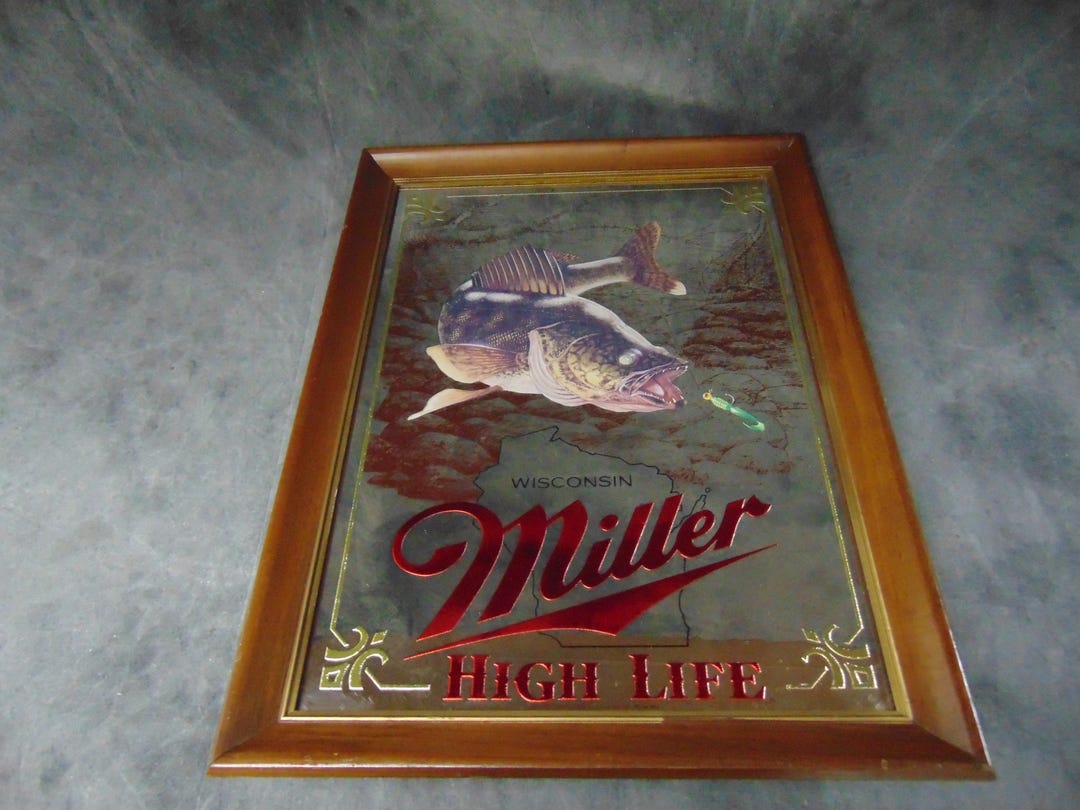 Great Condition Miller Walleye Bar Mirror Sportsmen's Series, First ...