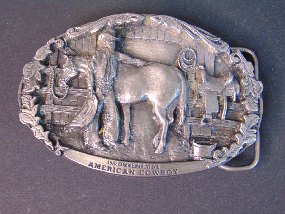 American Cowboy 1982 Commemorative Belt Buckle, Arroyo Grande Buckle ...