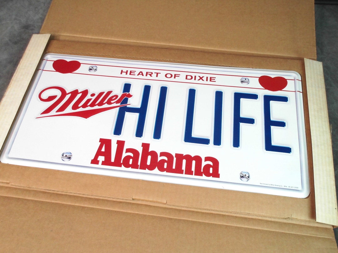Miller High Life License Plate Display Alabama Miller Sign - Etsy