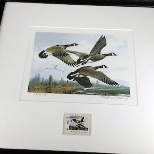 1984 Oregon Waterfowl Stamp Print, Oregon Duck Stamp Print, Michael ...