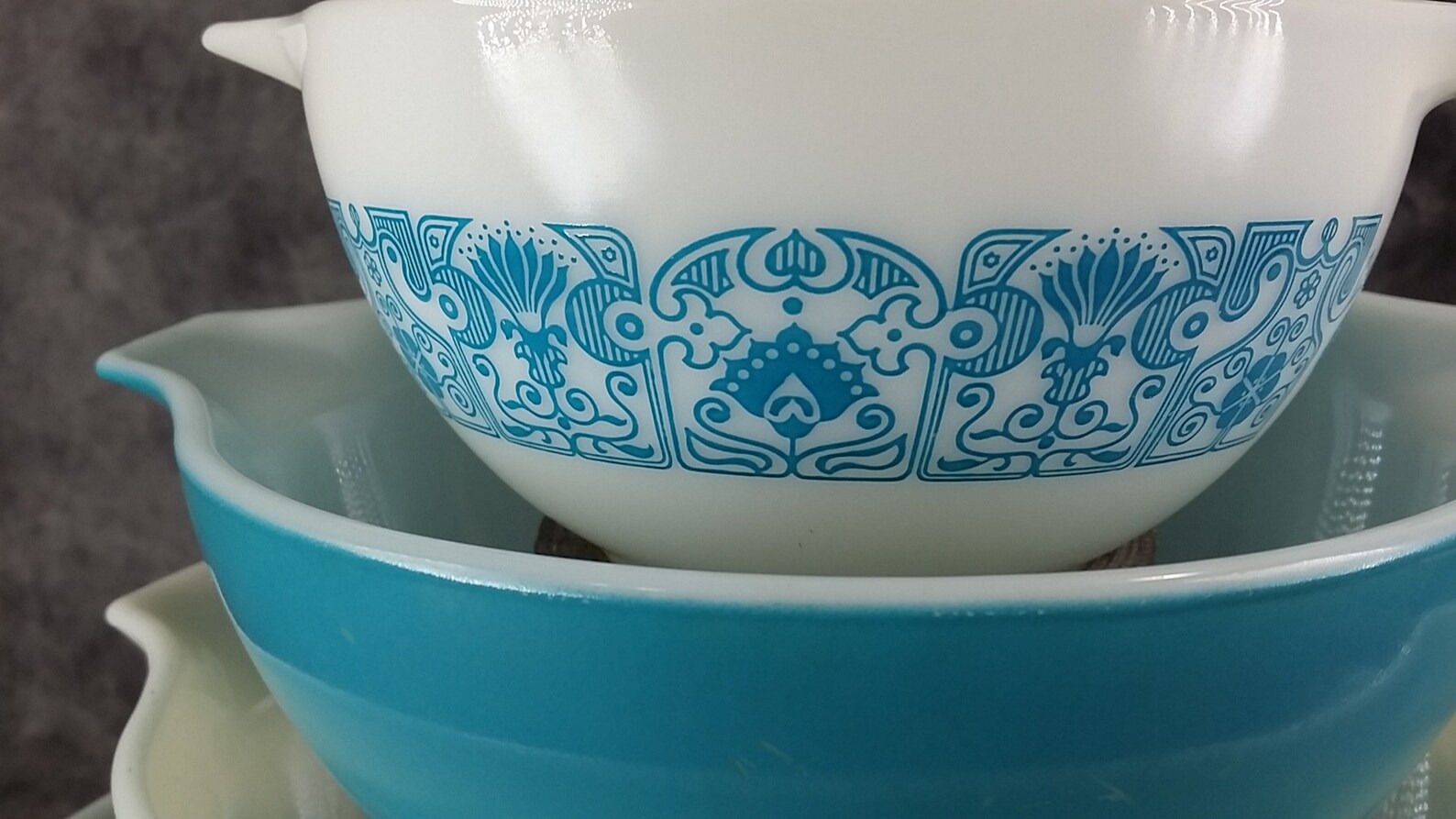 Pyrex Horizon Blue Cinderella Nesting Bowl Set, 4- Mixing Bowls - Set ...