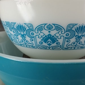 Pyrex Horizon Blue Cinderella Nesting Bowl Set, 4- Mixing Bowls - Set ...
