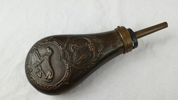 Vintage Black Powder Flasks Made in Italy DP Copper and - Etsy