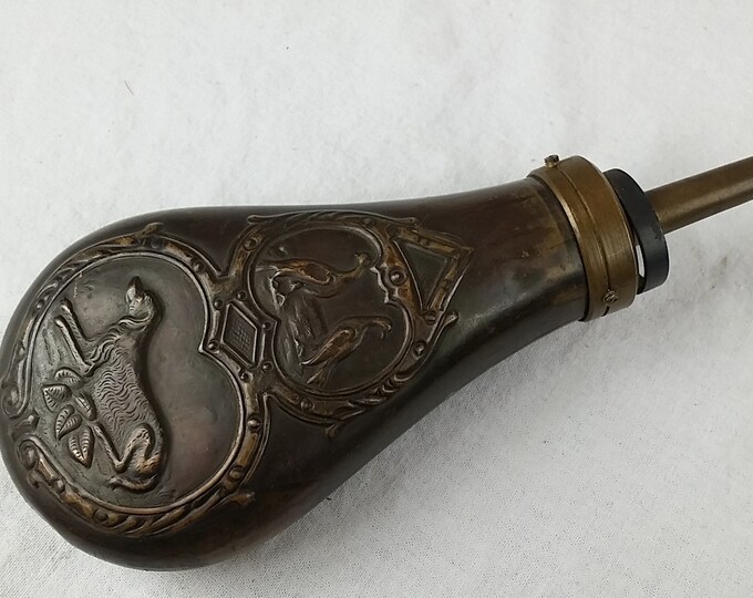 Vintage Black Powder Flasks, Made in Italy, DP, Copper and Brass ...