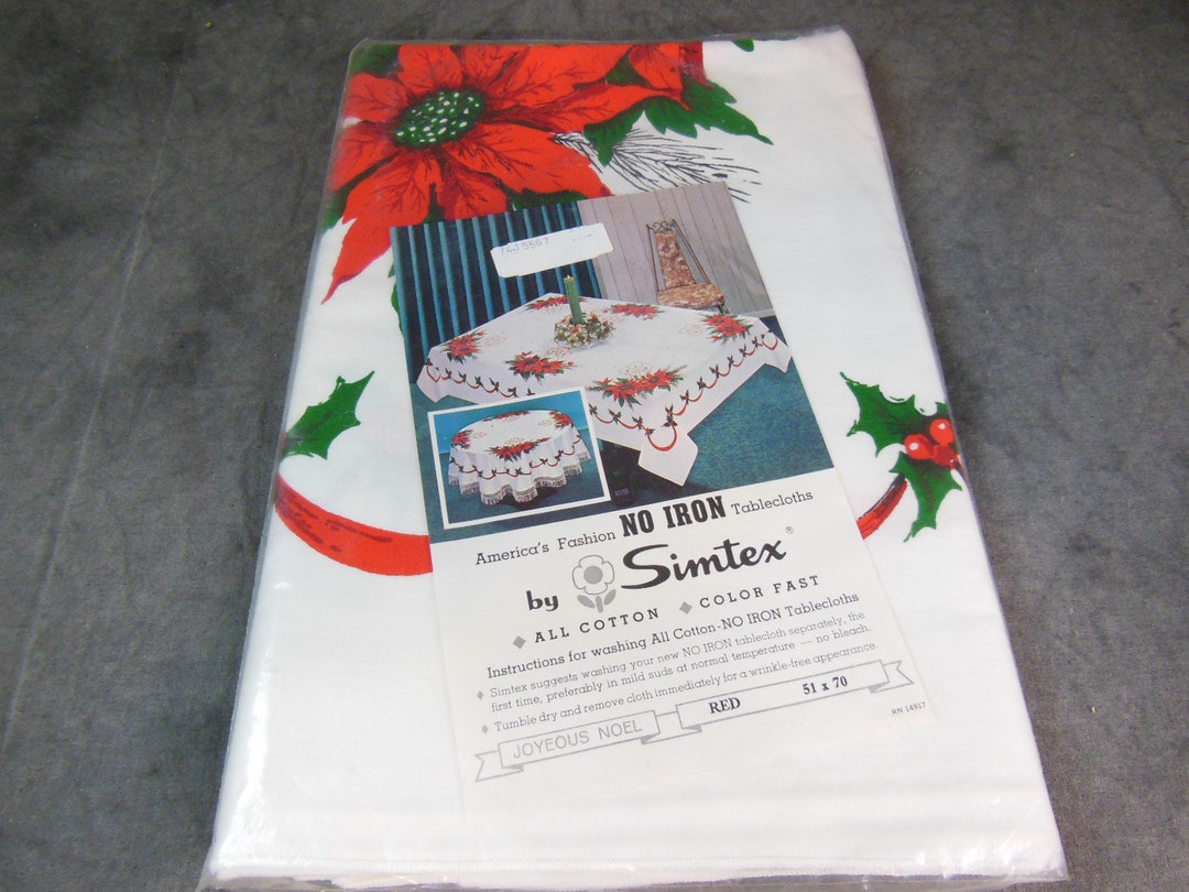 Simtex Christmas joyeous Noel Tablecloth, 51 X 70, All Cotton ...