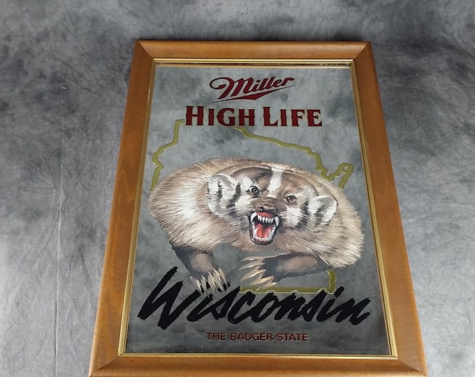Miller High Life Mirror, the Badger State, Sportsmans Series, Wisconsin ...