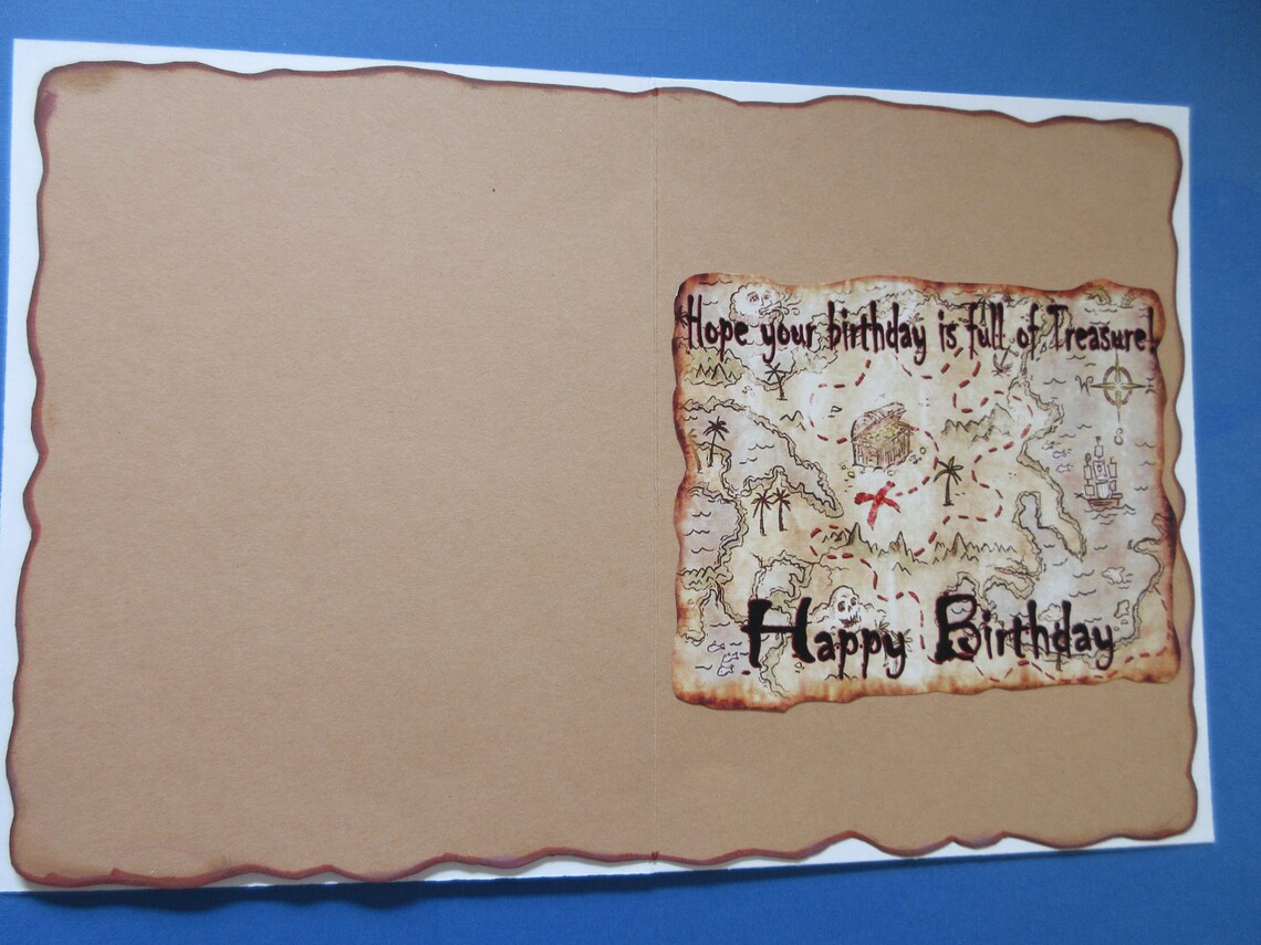 Birthday Card for Kids Pirate Theme Pirate Mermaid and a - Etsy