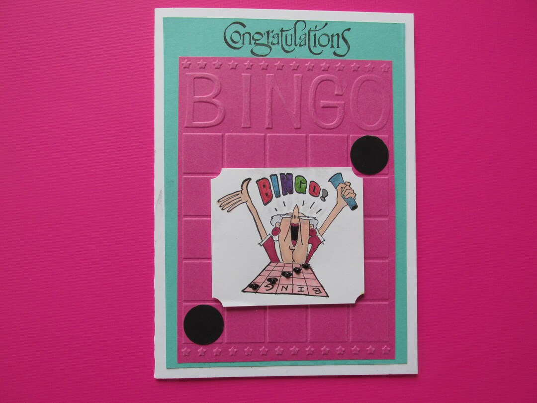 Bingo WIN congratulations Card for Winning, She's Celebrating Fun Card ...