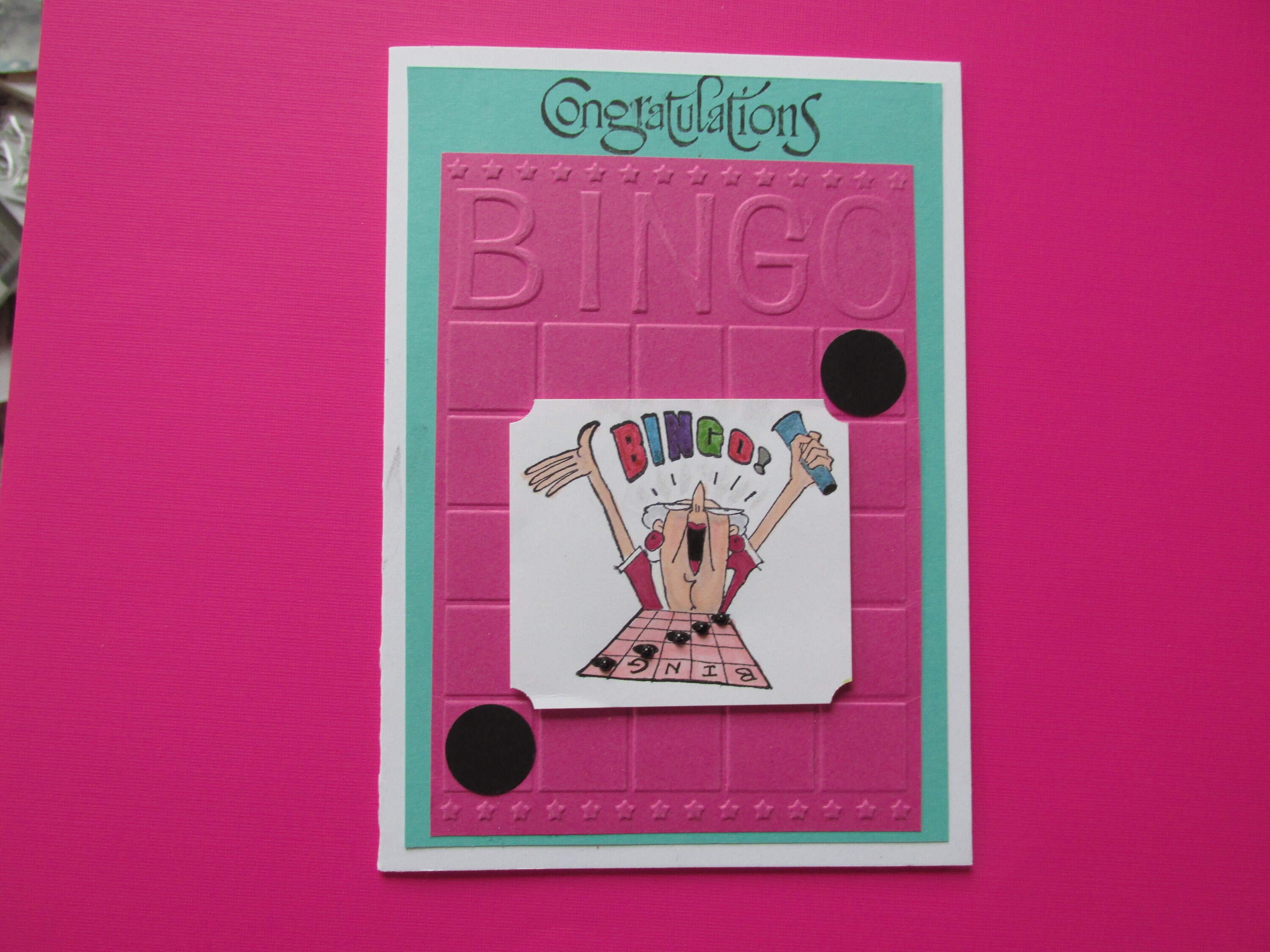 Bingo WIN congratulations Card for Winning, She's Celebrating Fun Card ...