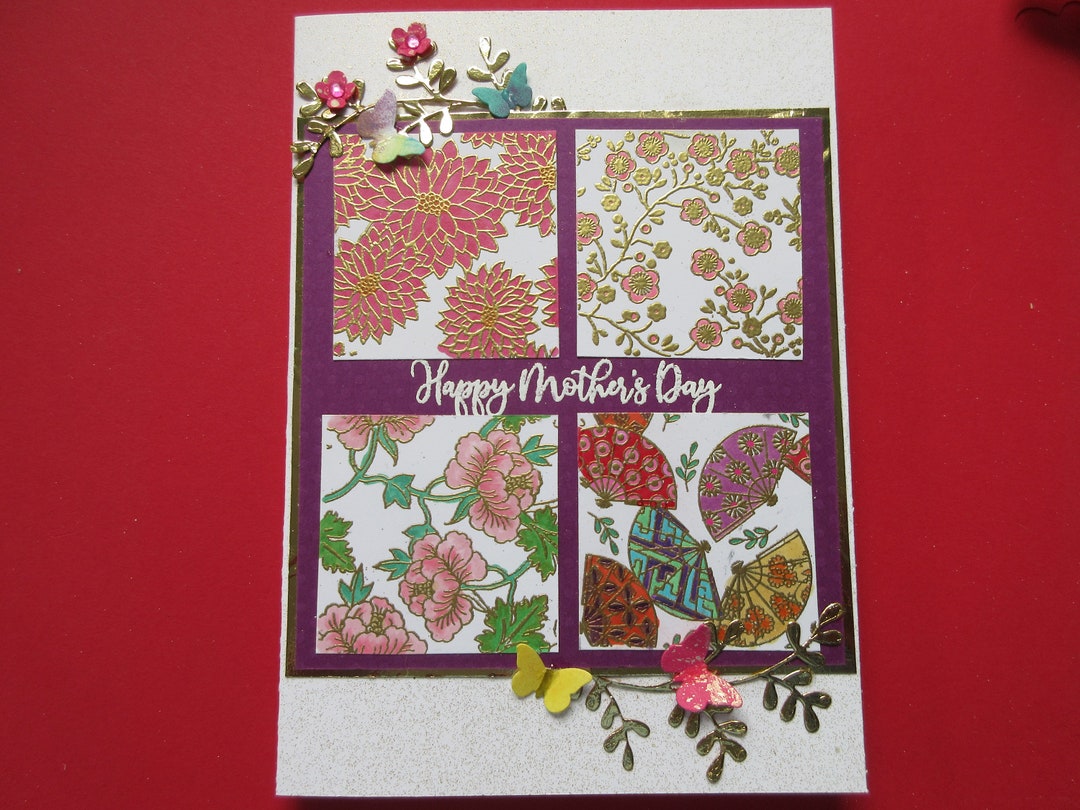 Fancy Mother's Day Card, Handmade, One-of-a-kind. With Beautiful ...