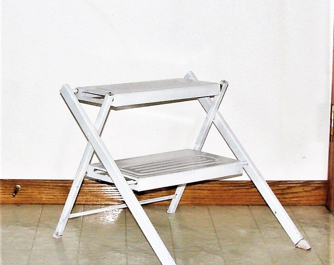 Metal Folding Step Stool Mid Century 300lb Weight Limit Step Stool - Etsy