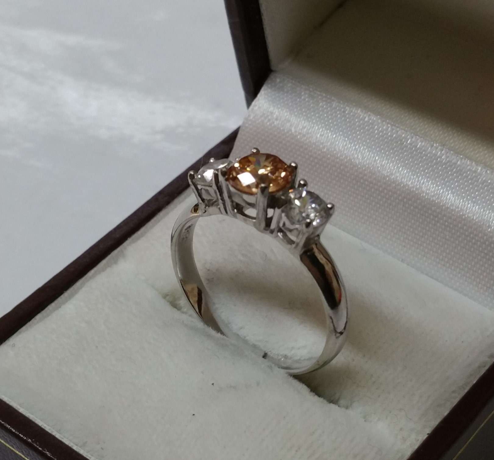 20 mm Ring Silber 925 Kristalle klar/orange SR657 | Etsy
