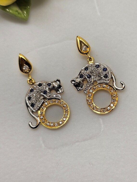 Design earrings stud earrings long panther puma big c… - Gem