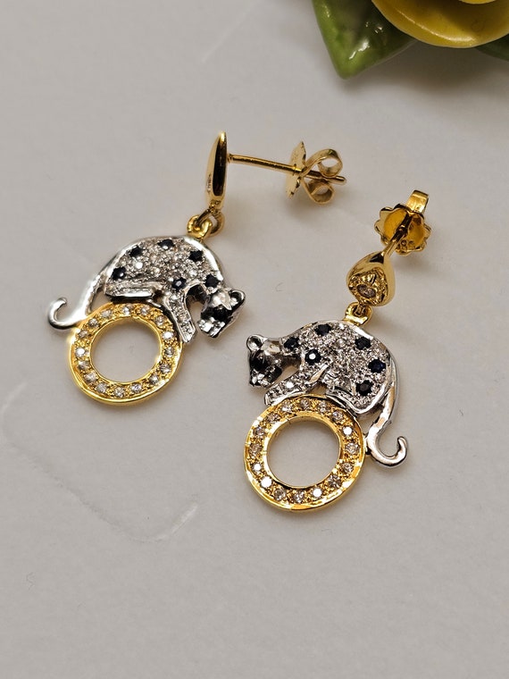 Design earrings stud earrings long panther puma big c… - Gem