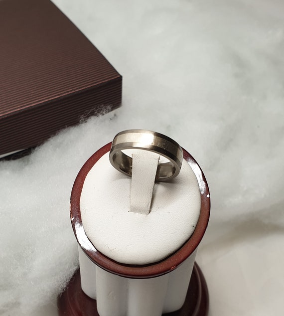 18 mm ring stainless steel stripe design simple vinta… - Gem