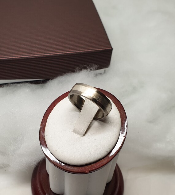 18 mm ring stainless steel stripe design simple vinta… - Gem
