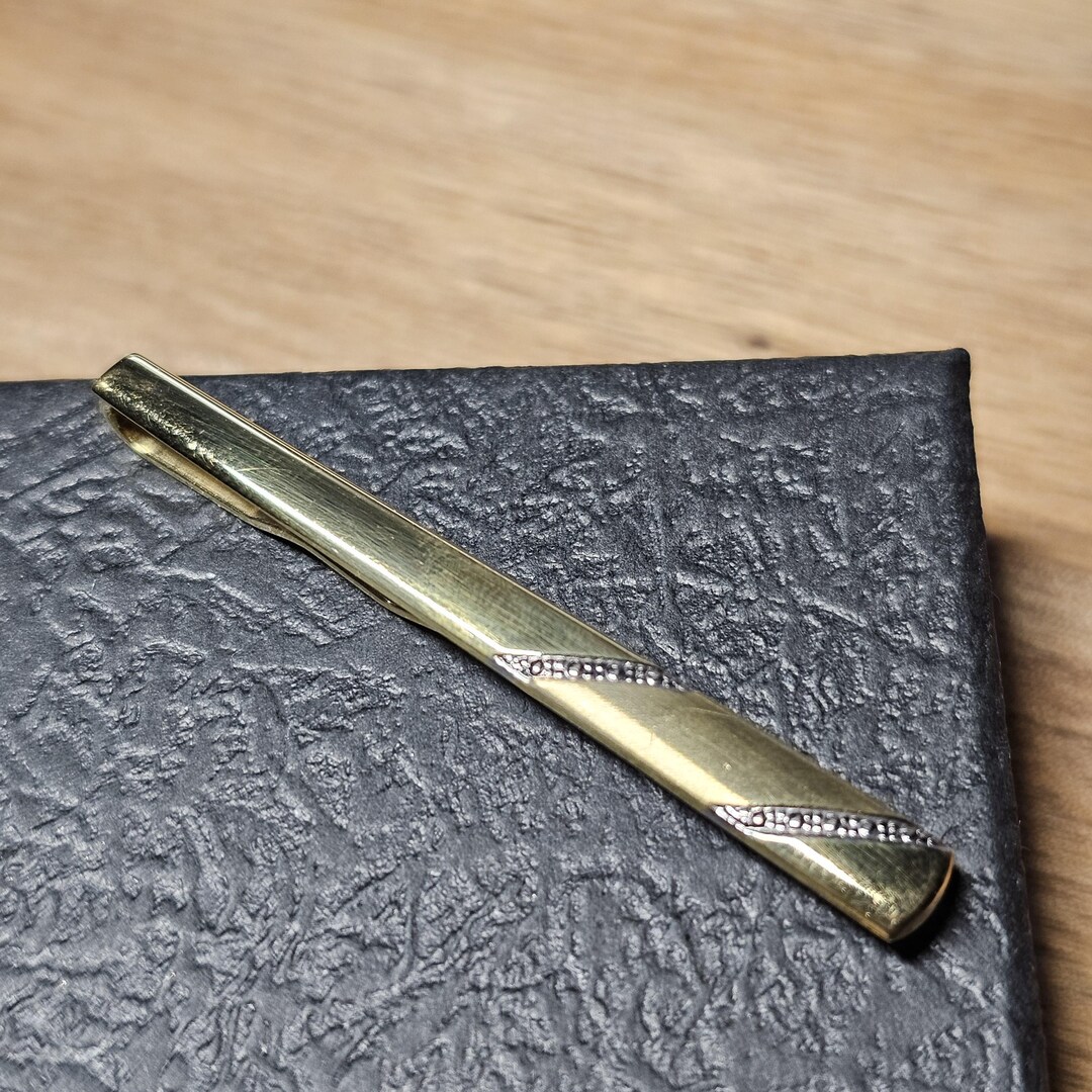 Tie Pin, Tie Clip, Clamp, 585 Gold, Partially Platinum-plated, Vintage ...