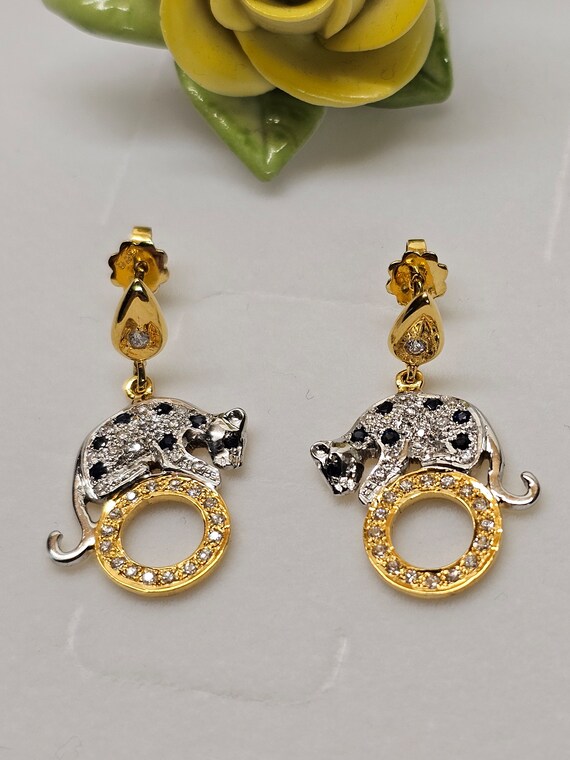 Design earrings stud earrings long panther puma big c… - Gem