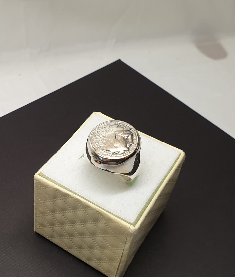 18 mm Ring Siegelring Silber 975 Kopf Alexander der Große edel - Etsy.de