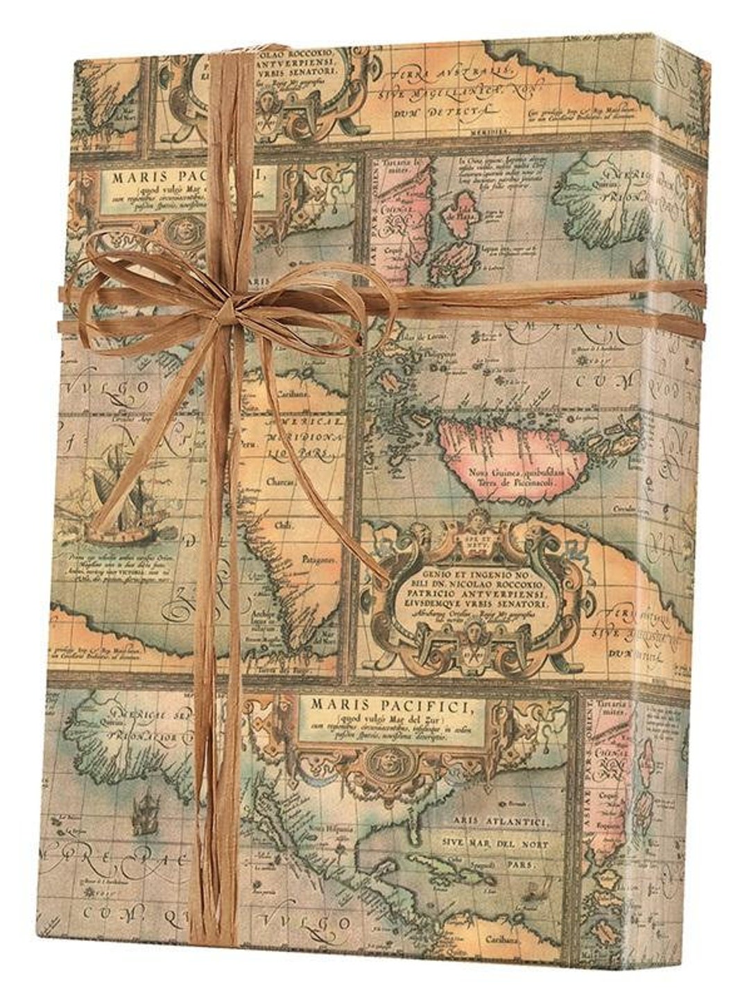 World Map Gift Wrap Father's Day Wrapping Paper Gift Wrap for Men ...