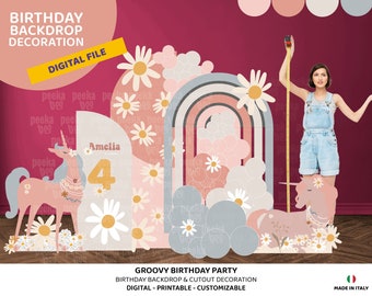 Retro Party Photo Backdrop - Etsy