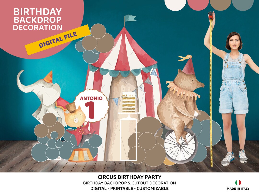 Printable Circus Party Backdrop | Circus Birthday Décor| DIY Circus ...