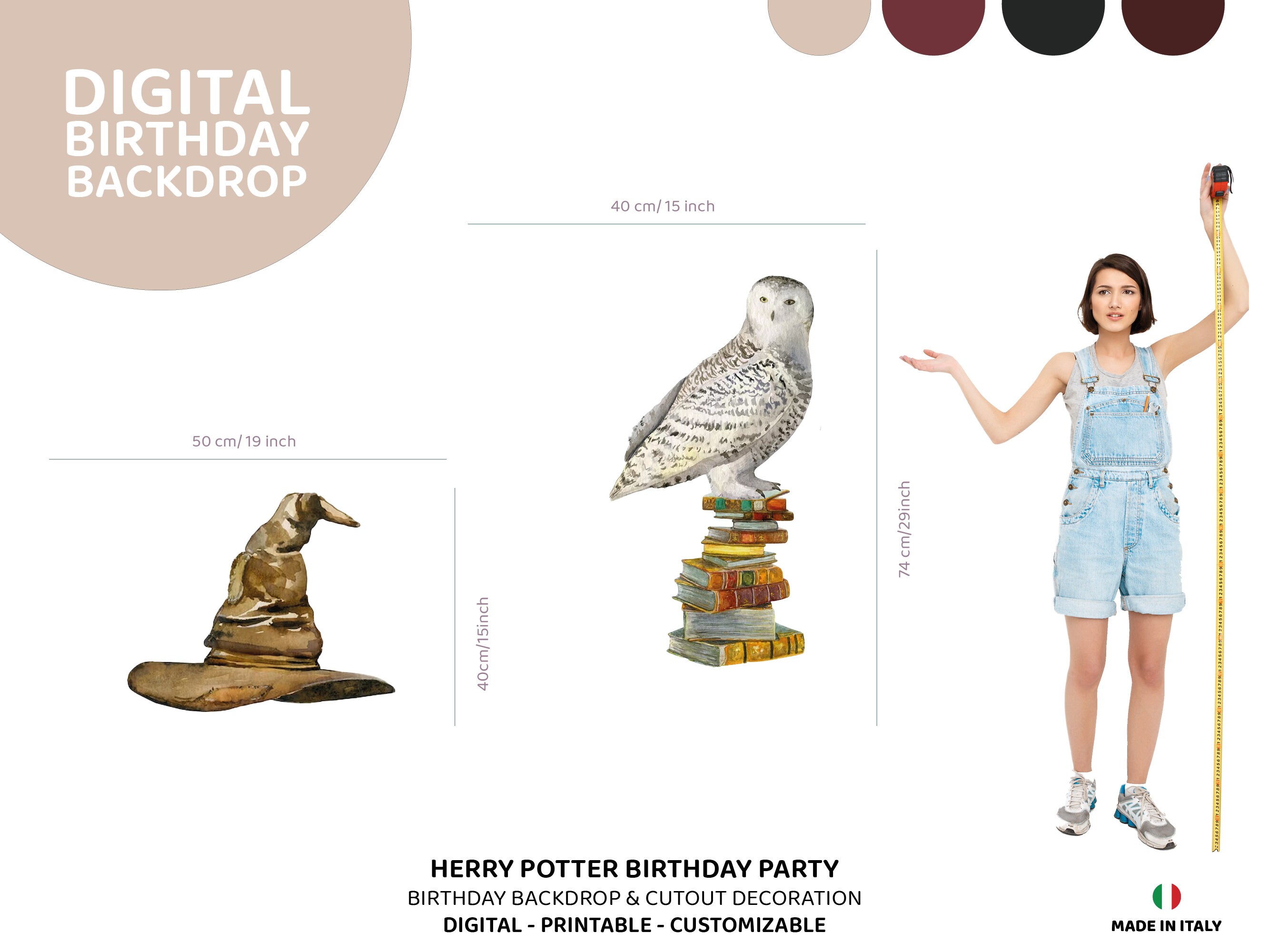 Printable Wizard Birthday Backdrop | Wizard Party Cutout | Wizard Party ...