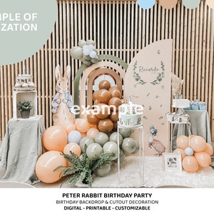 Printable Peter Rabbit Inspired Birthday Backdrop | Birthday Cutout ...