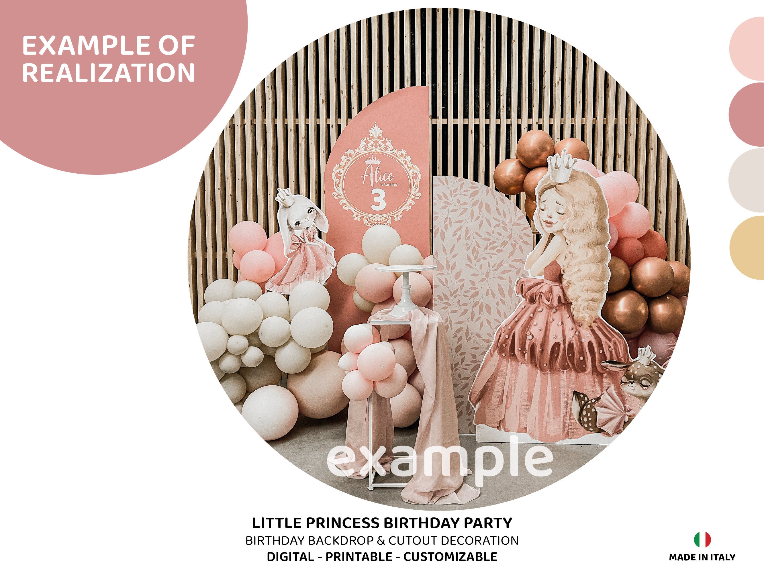 Printable Princess Backdrop | Pink Princess Birthday Background ...