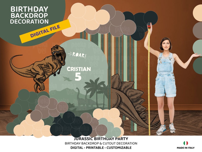 Printable Jurassic Park Inspired Backdrop | Dinosaur Party Background ...