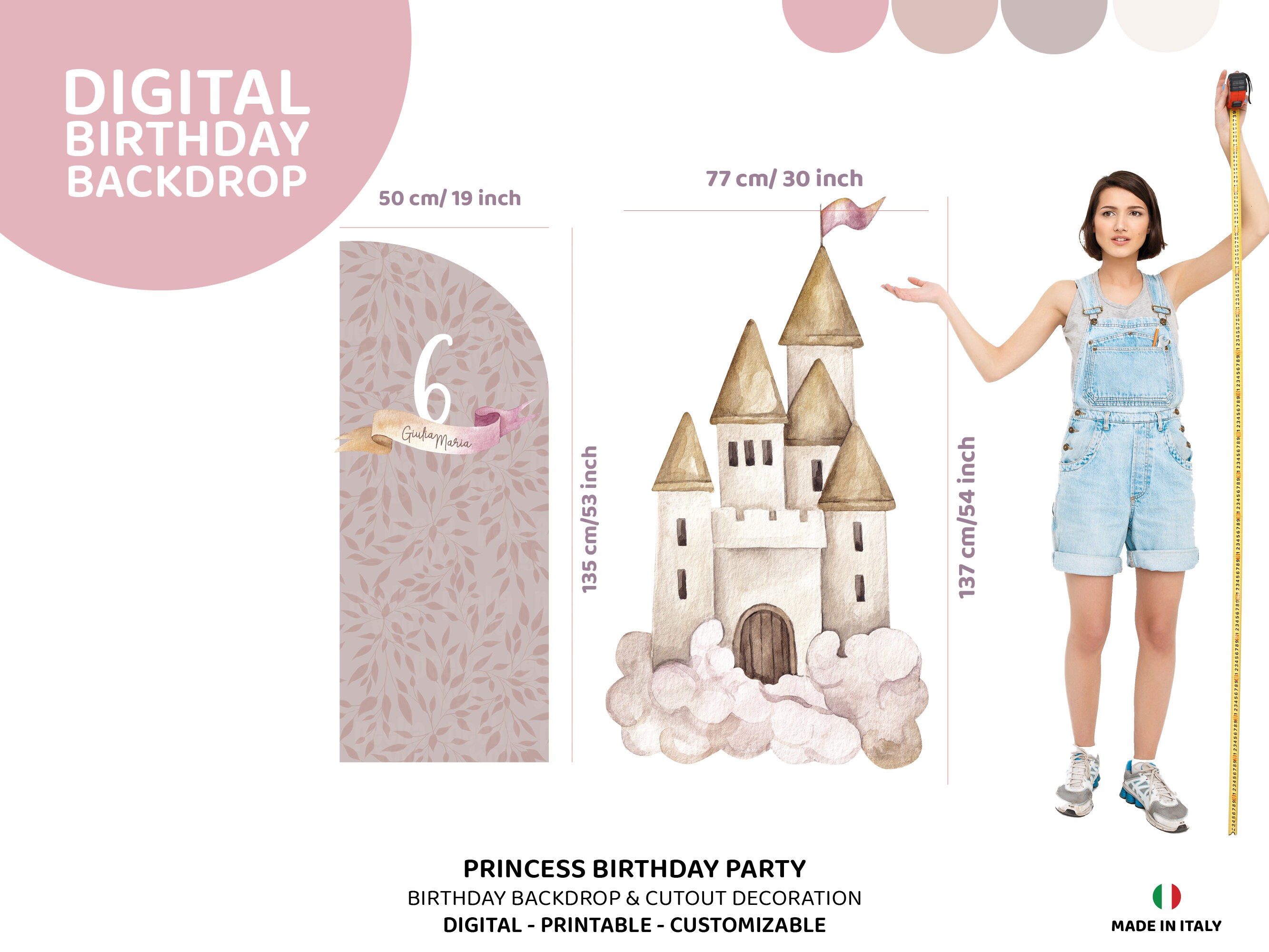 Printable Princess Party Backdrop | Princess Party Cutout | Girl ...