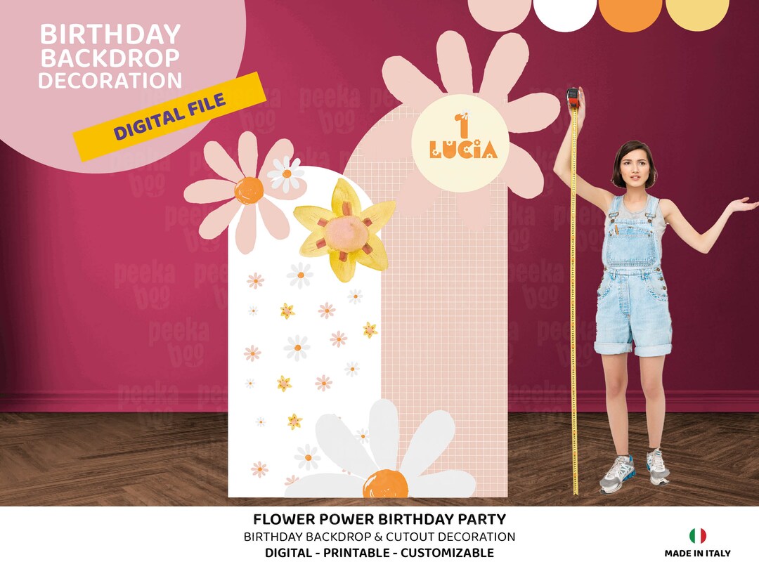 Printable Birthday Backdrop | Groovy Birthday Cutout | Two Groovy ...