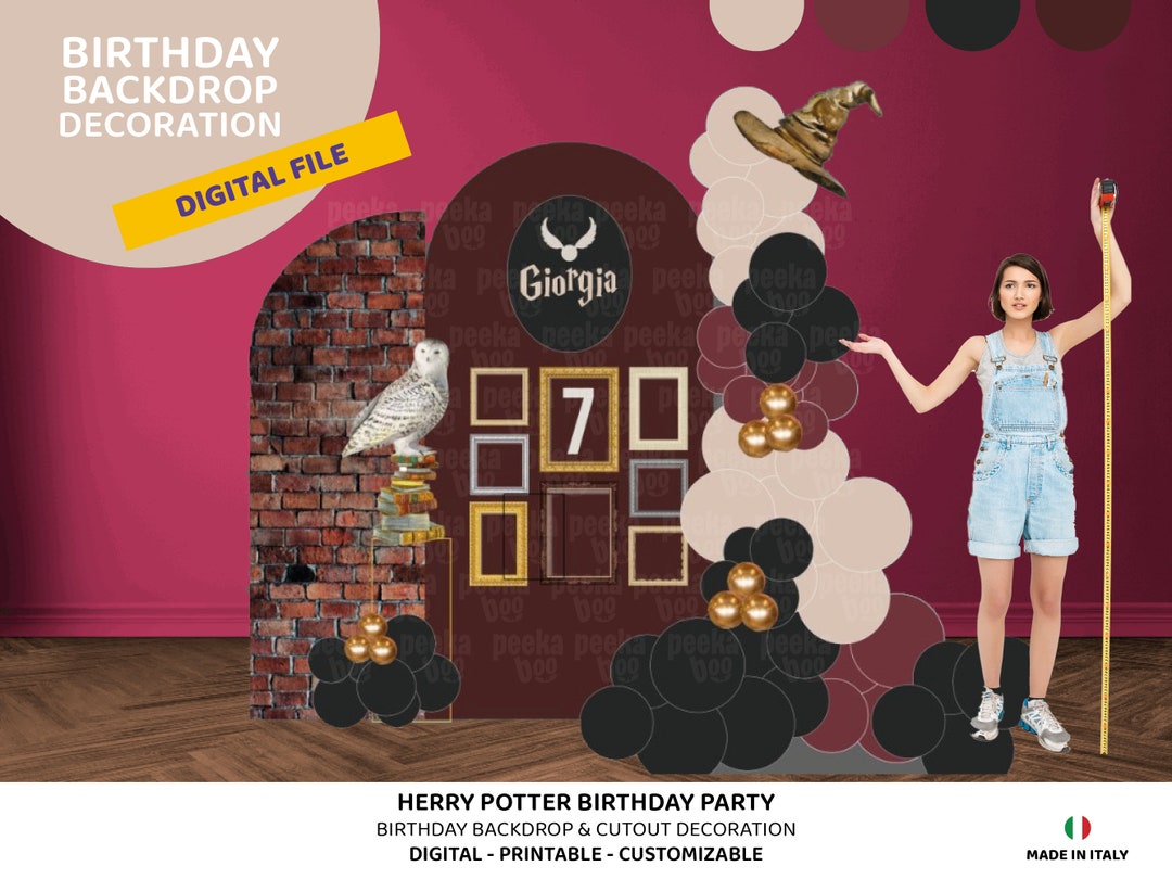 Printable Wizard Birthday Backdrop | Wizard Party Cutout | Wizard Party ...