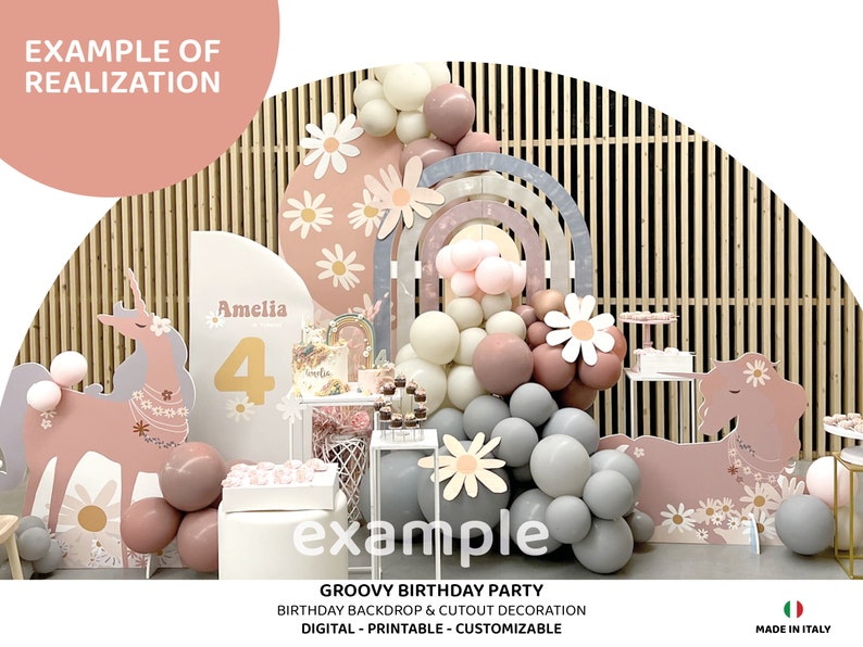 Printable Birthday Backdrop | Groovy Birthday Cutout | Two Groovy ...