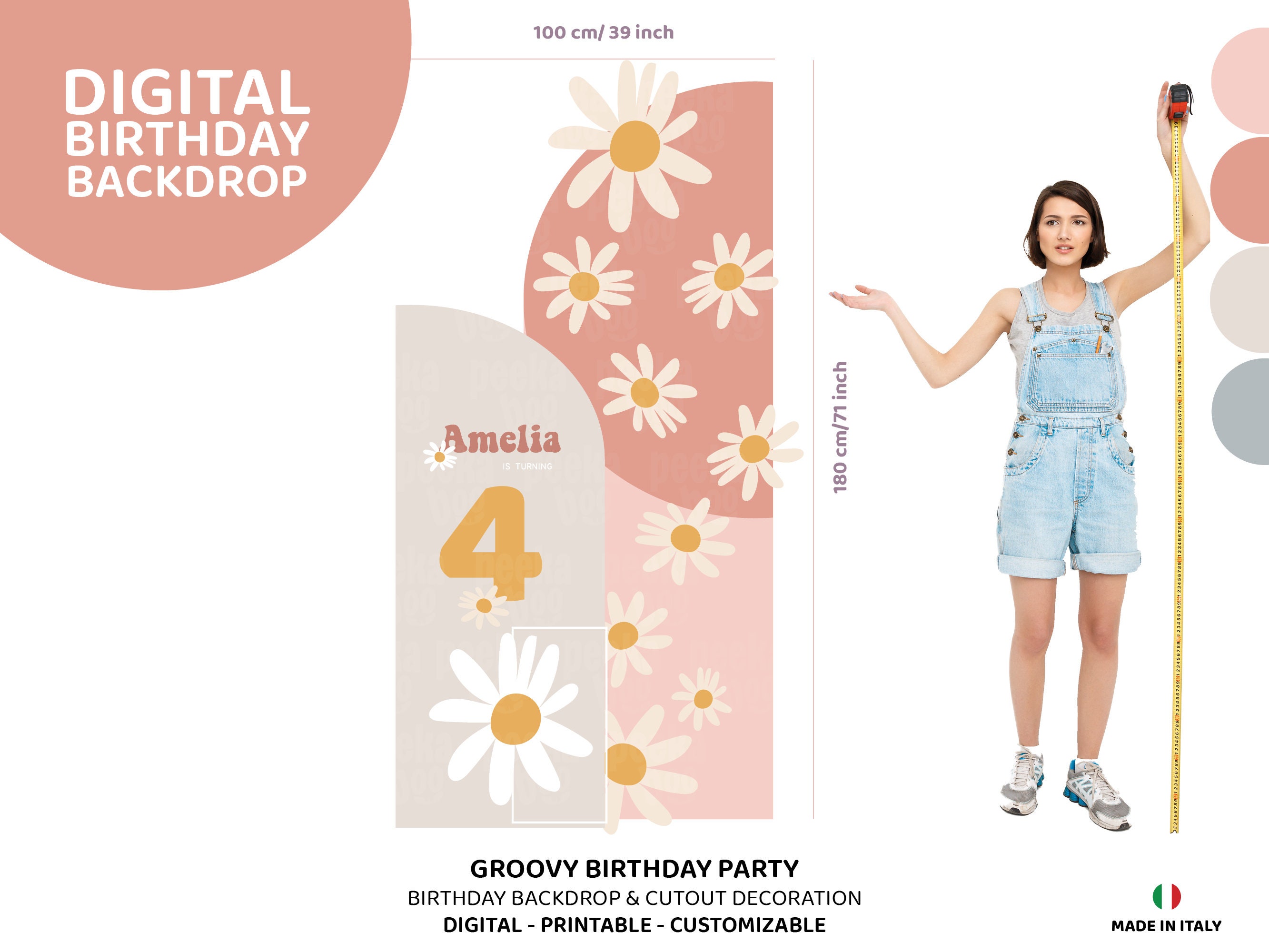Printable Birthday Backdrop | Groovy Birthday Cutout | Two Groovy ...