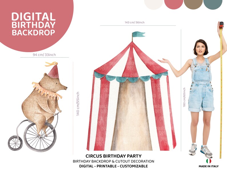 Printable Circus Party Backdrop | Circus Birthday Décor| DIY Circus ...