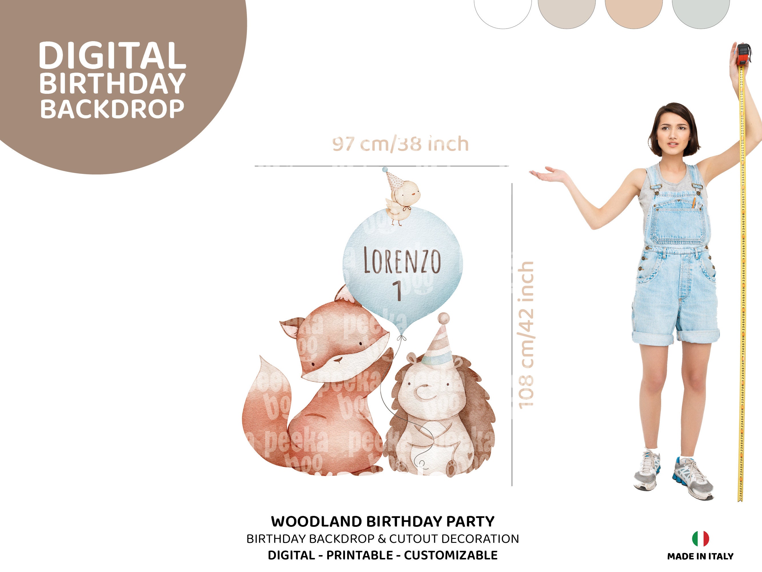 Printable Woodland Party Backdrop | Neutral Party Backdrop | Custom ...
