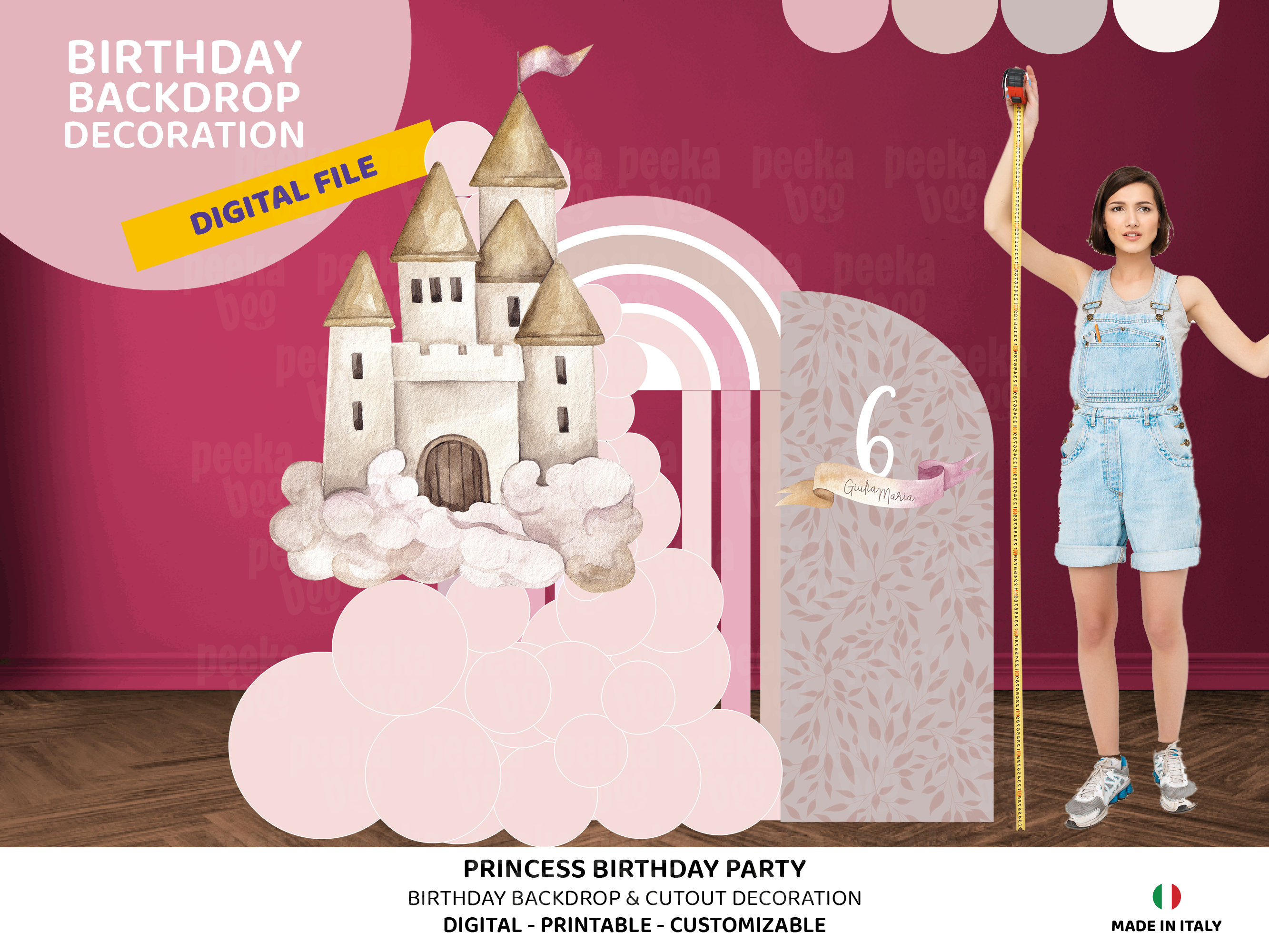 Printable Princess Party Backdrop | Princess Party Cutout | Girl ...