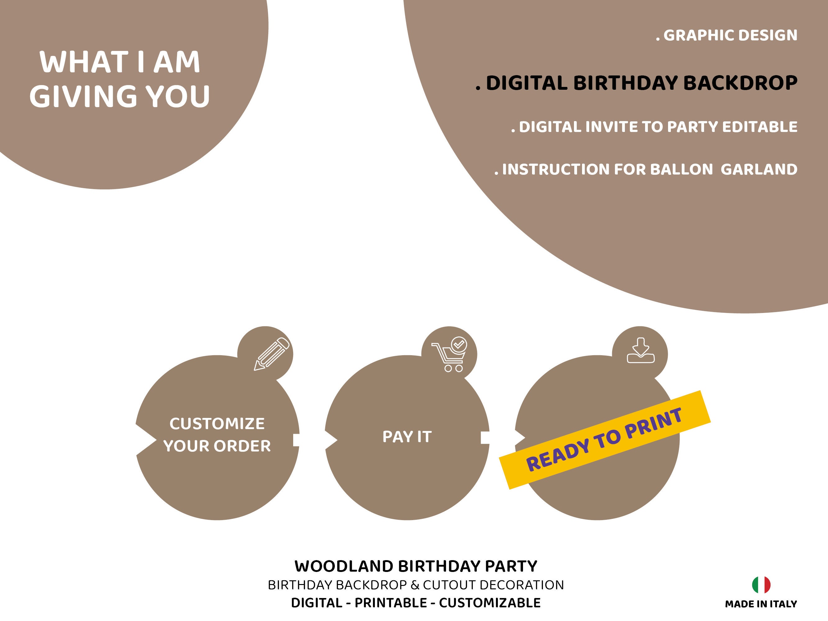 Printable Woodland Party Backdrop | Neutral Party Backdrop | Custom ...