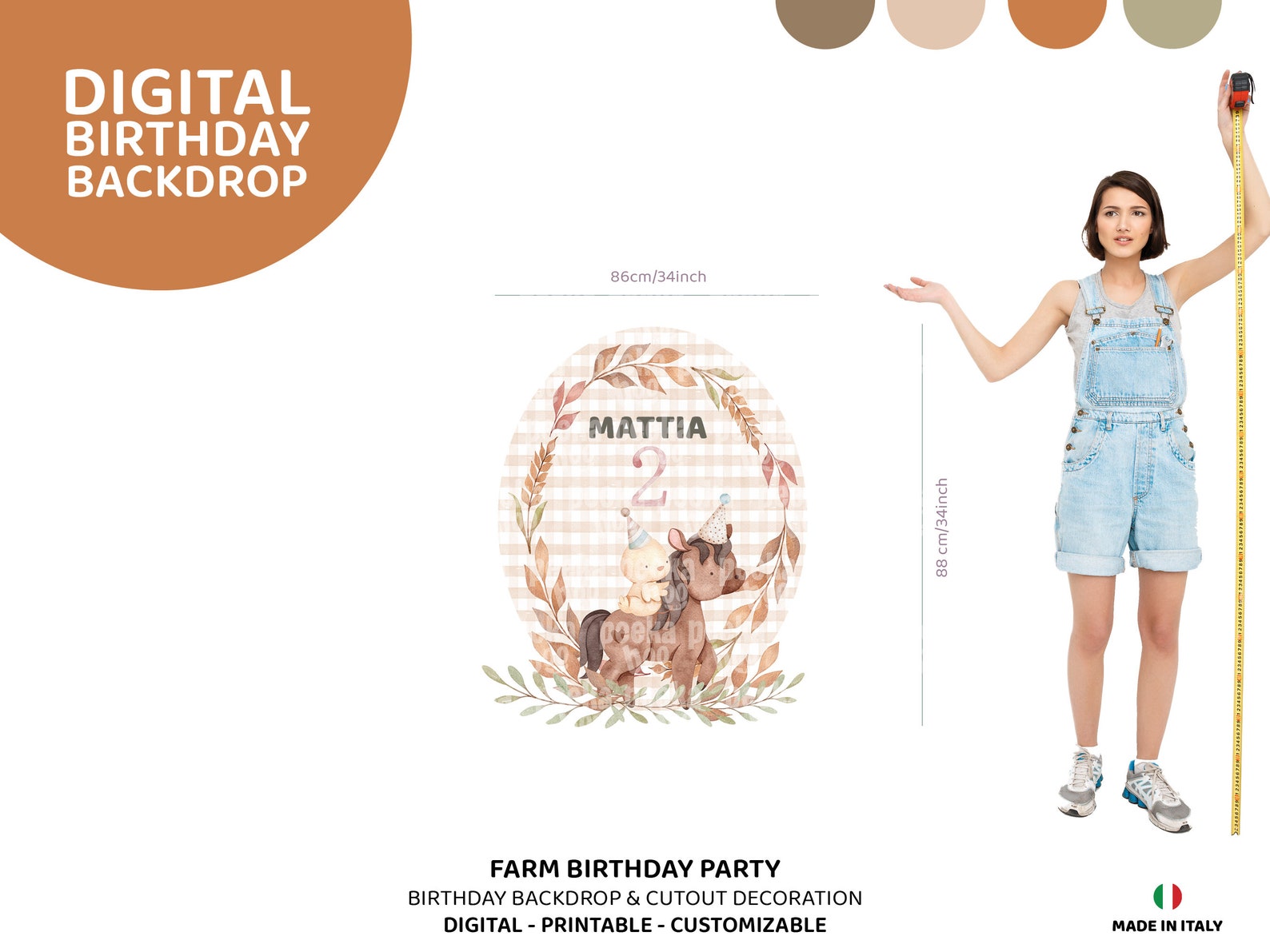 Printable Farm Animal Party Backdrop | Farm Party Background | Farm ...