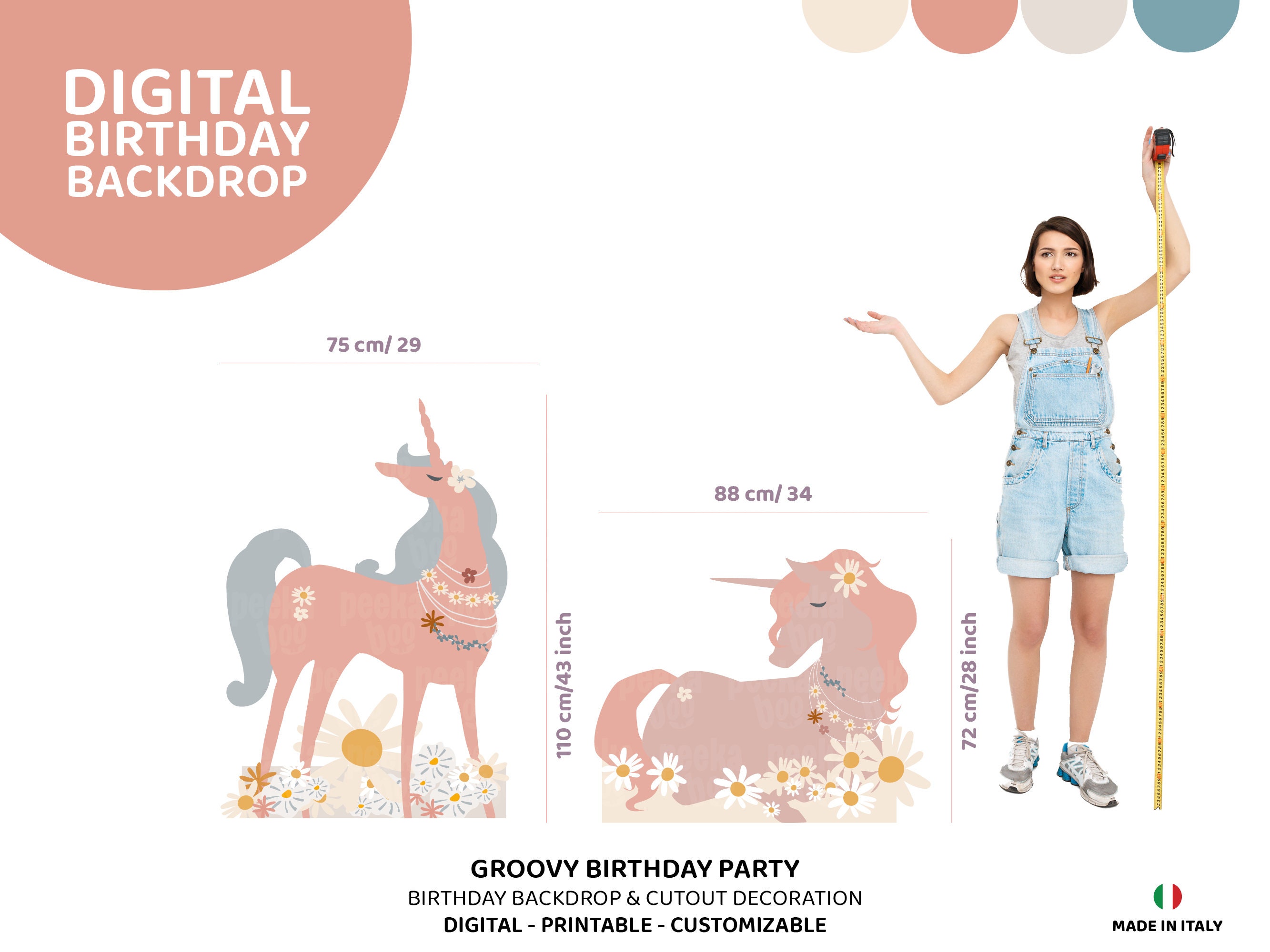 Printable Birthday Backdrop | Groovy Birthday Cutout | 70s Party Props ...