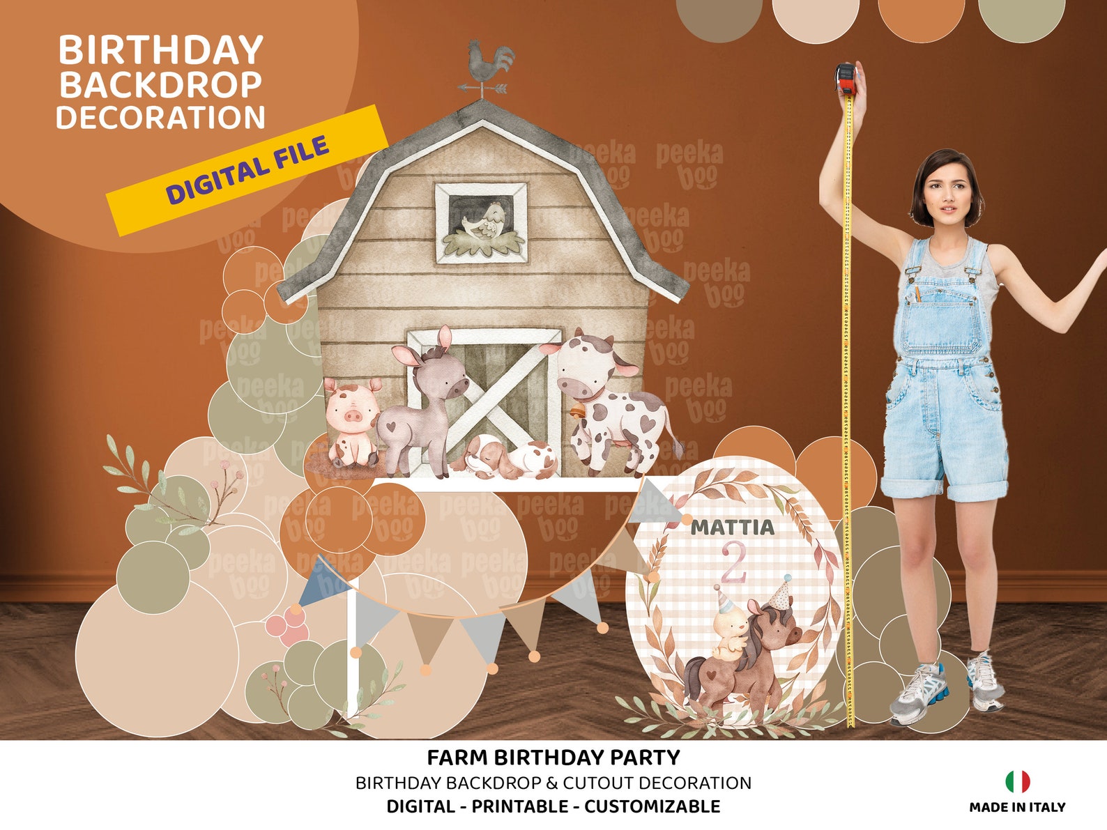 Printable Farm Animal Party Backdrop | Farm Party Background | Farm ...