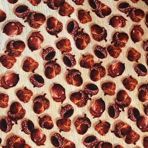 ACORN, Oak, Small Print Acorns Fabric ~ 100% Cotton for Quilting and ...