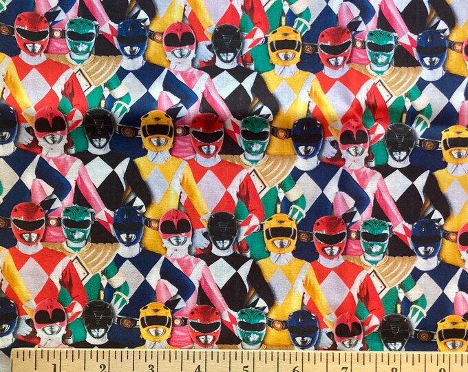 POWER RANGERS Packed Fabric ~ Blue, Pink, Black, Red ... Ranger ...